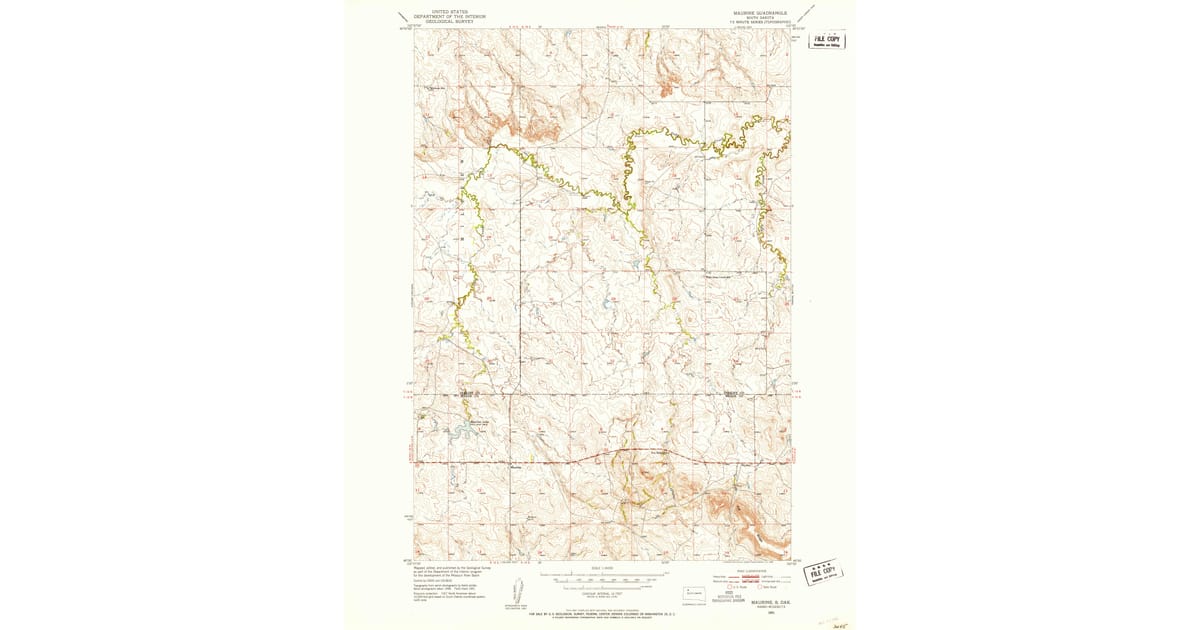 1951 Map of Maurine, Perkins County, SD — High-Res | Pastmaps