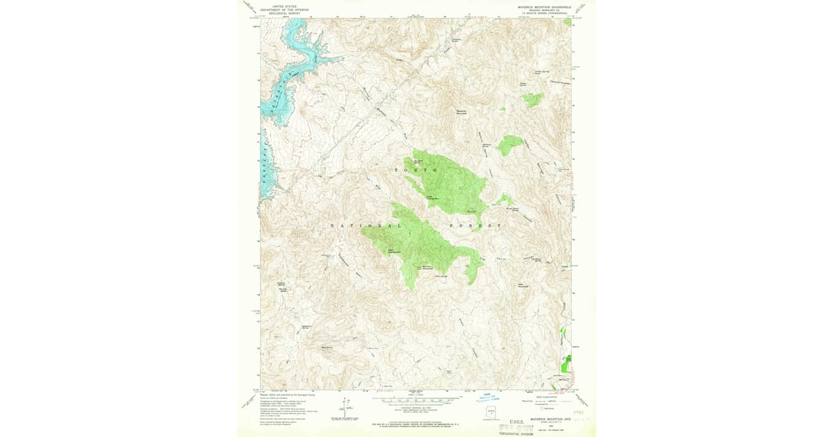 1964 Map of Maverick Mountain, Maricopa County, AZ — High-Res | Pastmaps