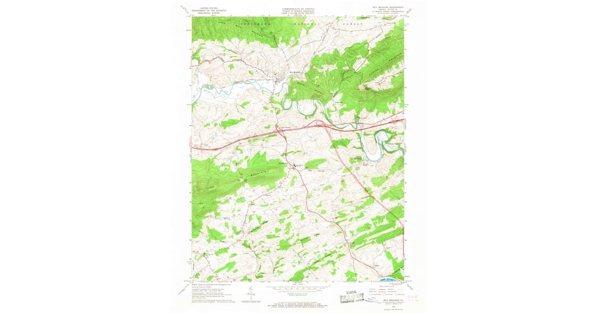 1965 Map of Max Meadows, VA — High-Res | Pastmaps