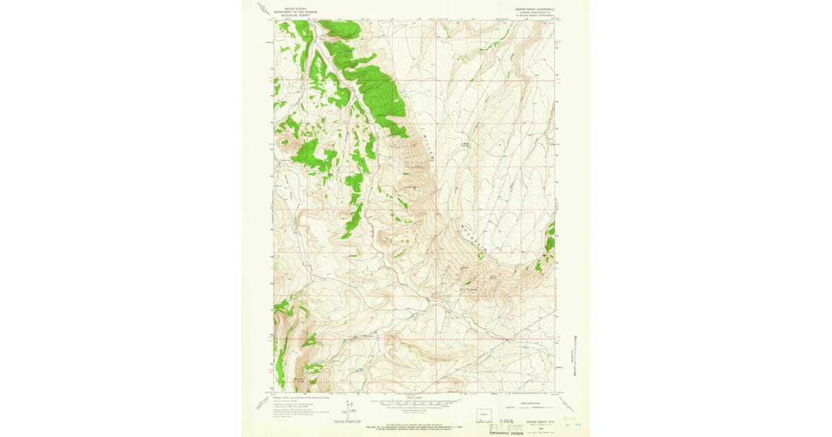 1963 Map of Maxon Ranch, Sweetwater County, WY — High-Res | Pastmaps