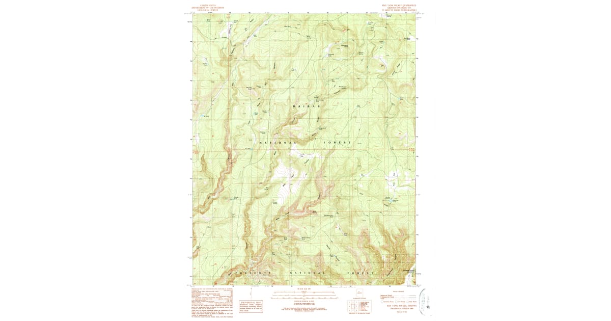 1989 Map of May Tank Pocket, Coconino County, AZ — High-Res | Pastmaps