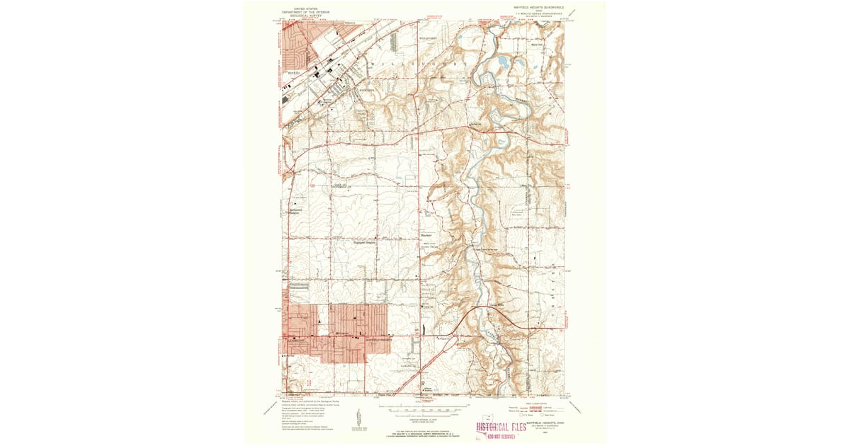 1953 Map of Mayfield Heights, OH — High-Res, 1955 Print #2 | Pastmaps