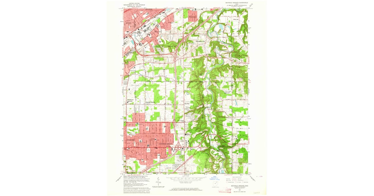 1963 Map of Mayfield Heights, OH — High-Res | Pastmaps