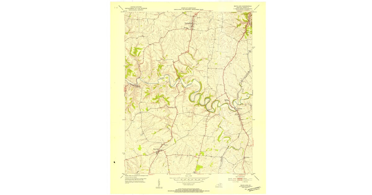 1952 Map of Mays Lick, KY — High-Res | Pastmaps