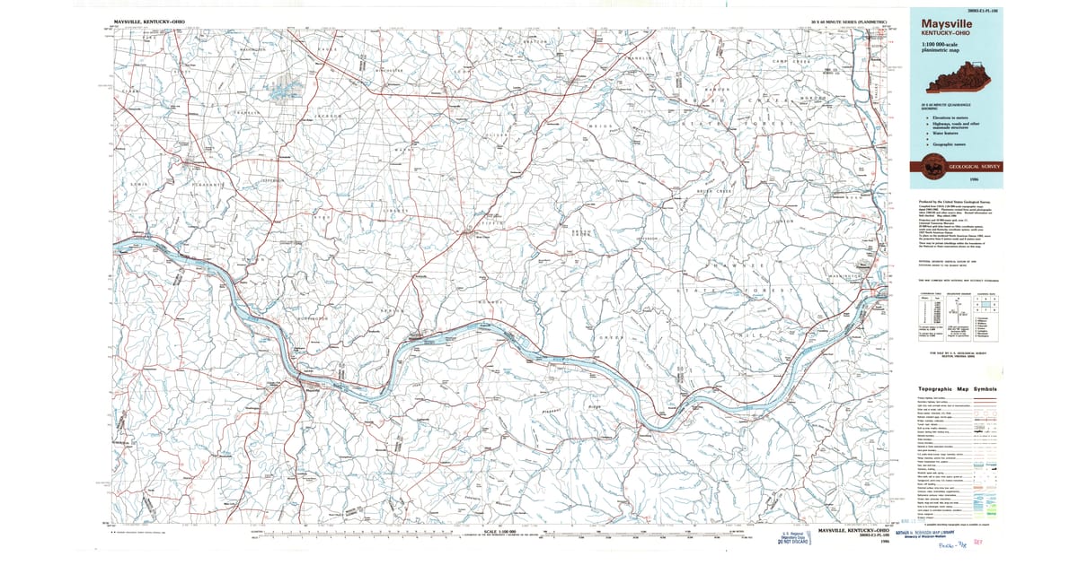 1986 Map of Maysville, KY — High-Res | Pastmaps