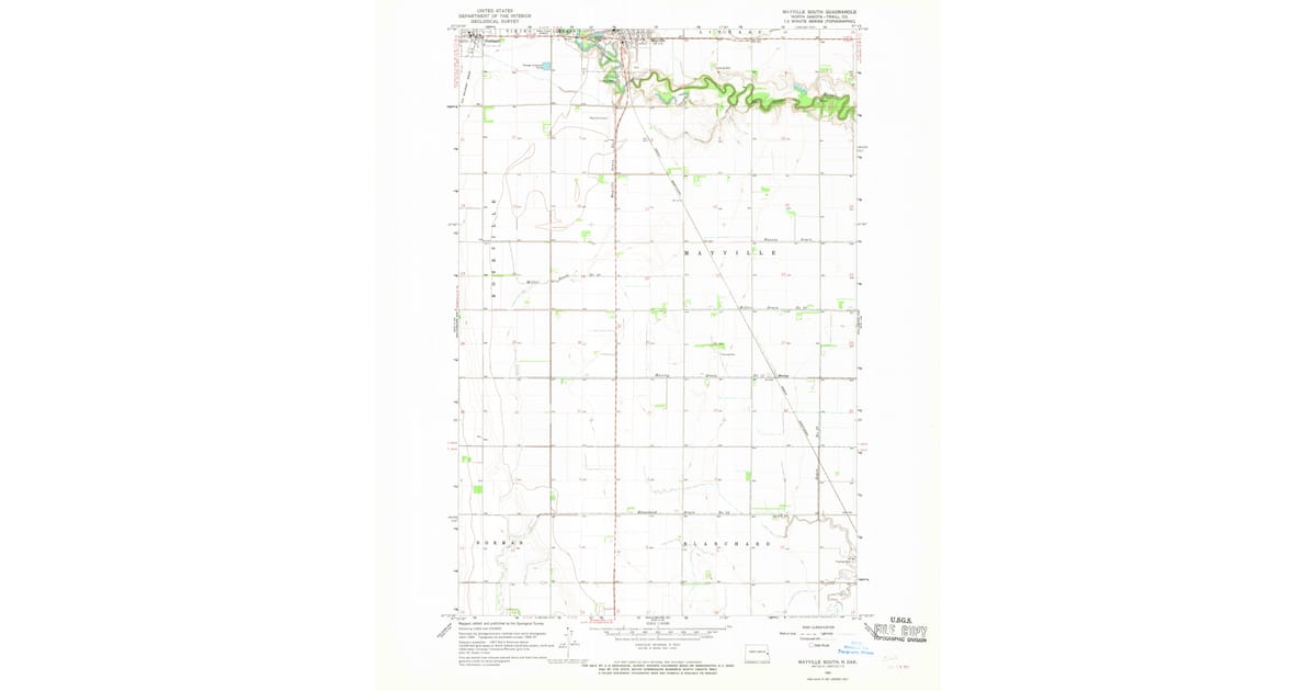 1967 Map of Mayville South, Traill County, ND — High-Res | Pastmaps