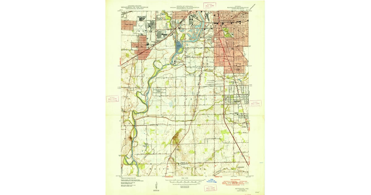 1948 Map of Maywood, Marion County, IN — High-Res | Pastmaps