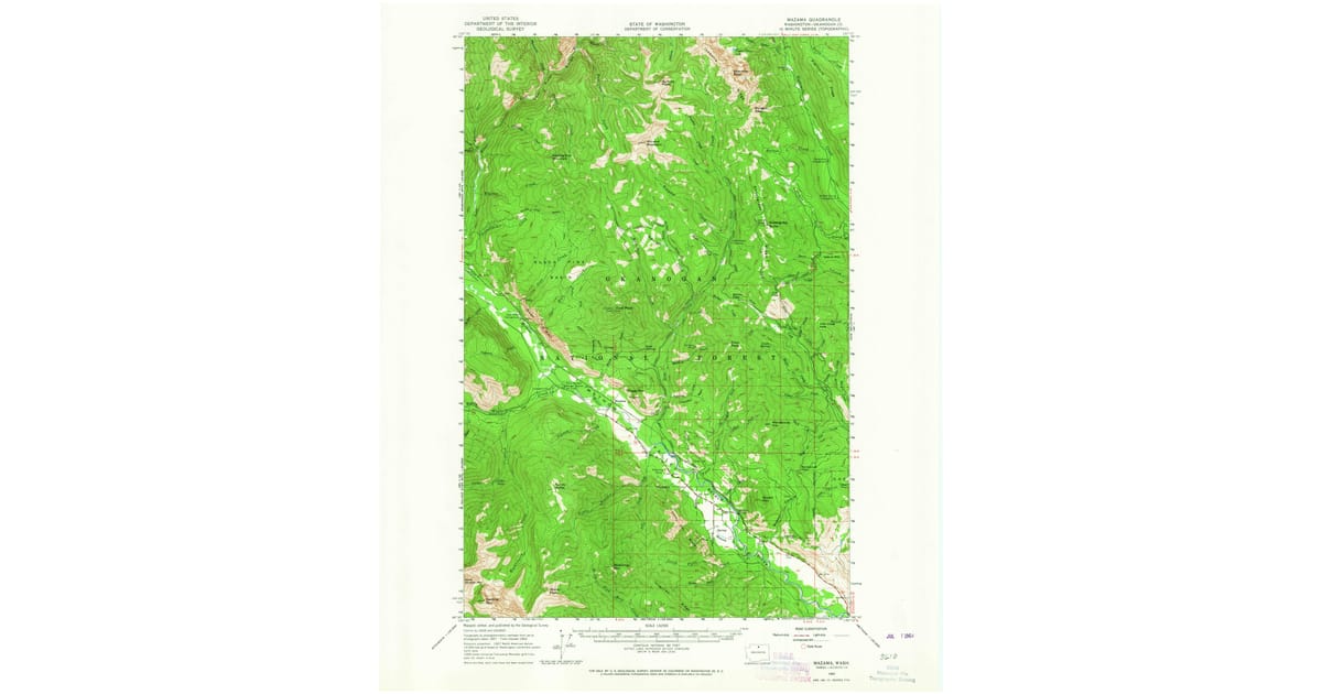1962 Map of Mazama, Okanogan County, WA — High-Res | Pastmaps