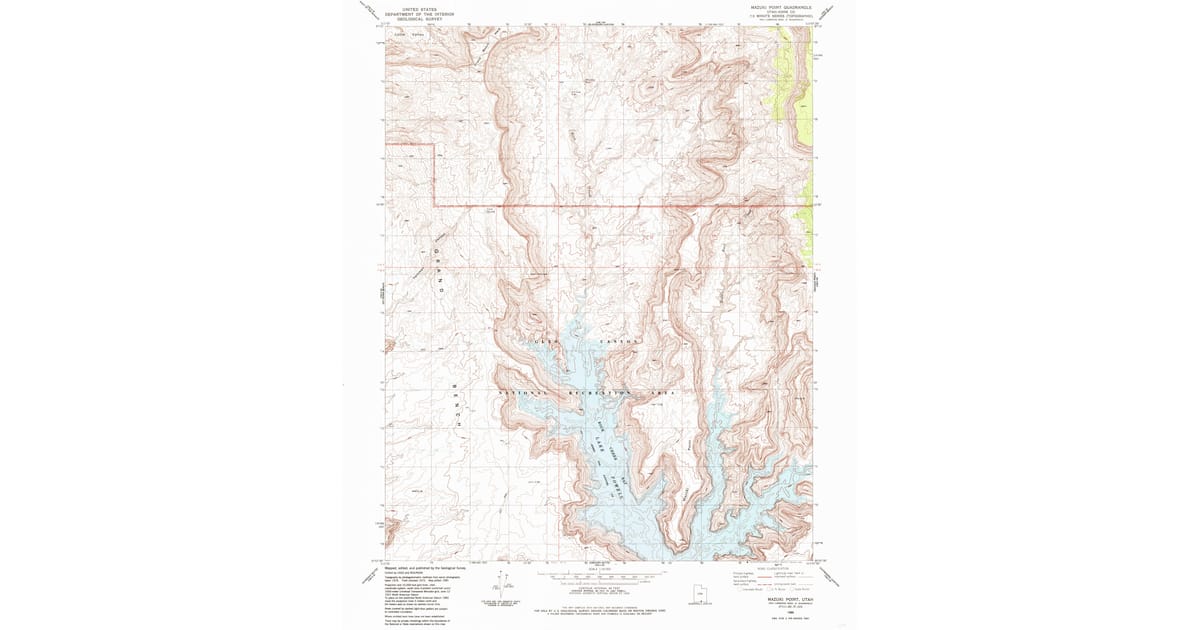 1985 Map of Mazuki Point, Kane County, UT — High-Res | Pastmaps