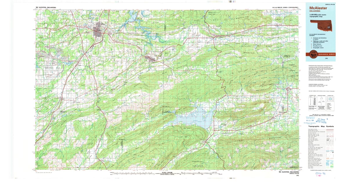 1991 Map of Mc Alester, Pittsburg County, OK — High-Res | Pastmaps