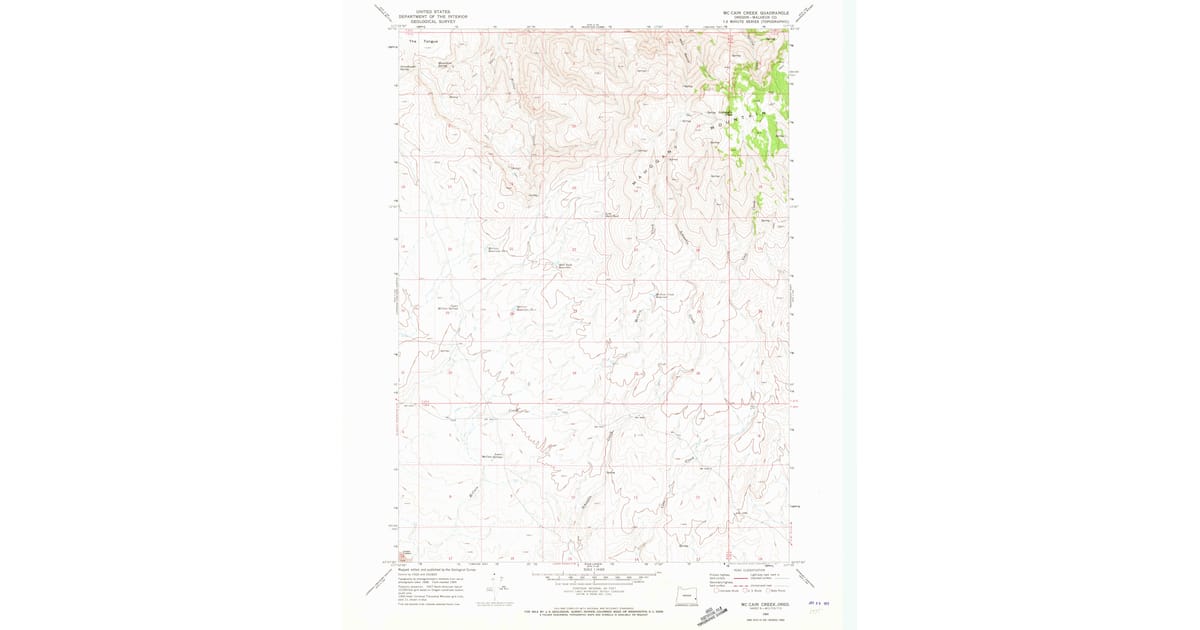 1969 Map of Mc Cain Creek, Malheur County, OR — High-Res | Pastmaps