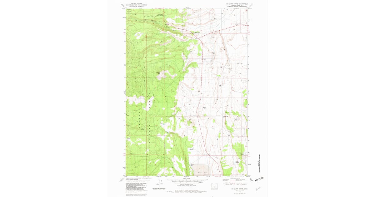 1982 Map of Mc Carty Butte, Lake County, OR — High-Res | Pastmaps