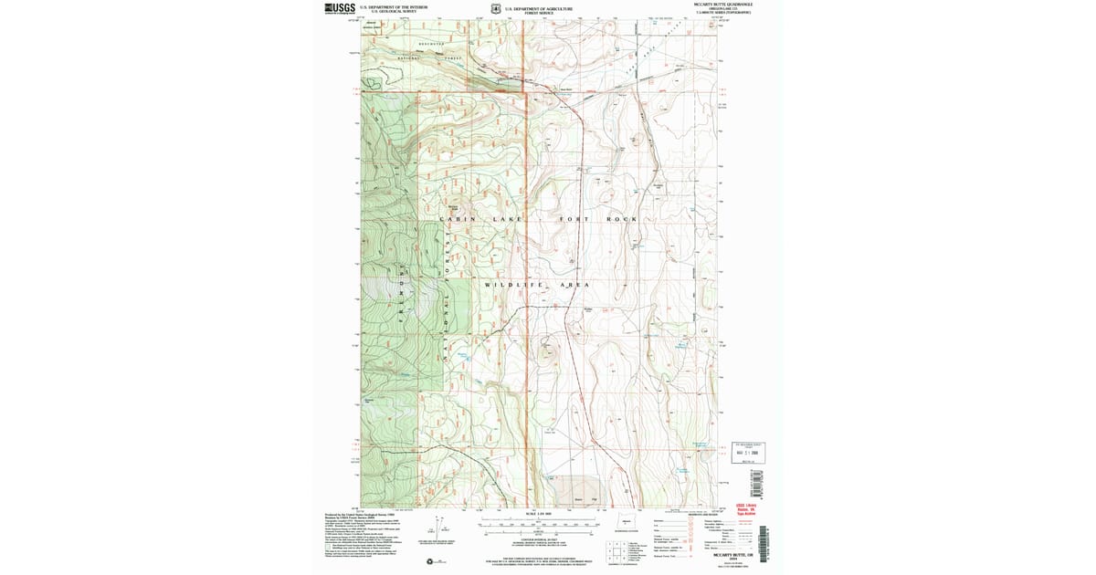 2004 Map of Mc Carty Butte, Lake County, OR — High-Res | Pastmaps