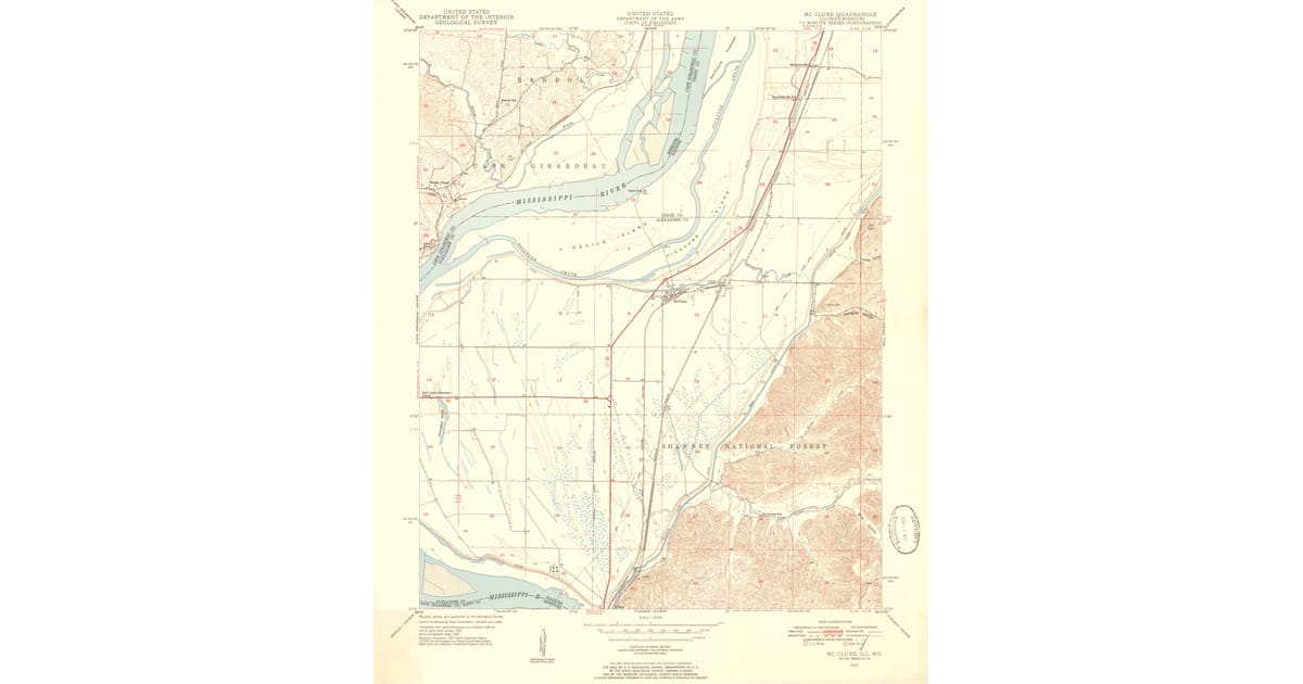 1947 Map of Mc Clure, Alexander County, IL — High-Res | Pastmaps
