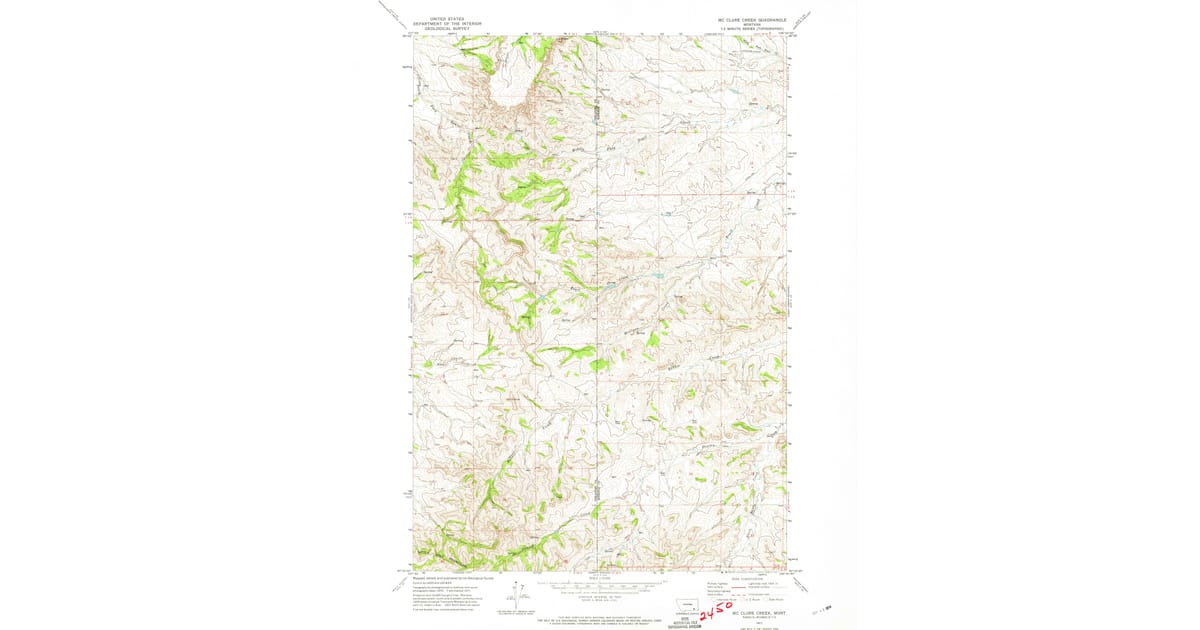 1970s Maps of Treasure County, MT | Pastmaps