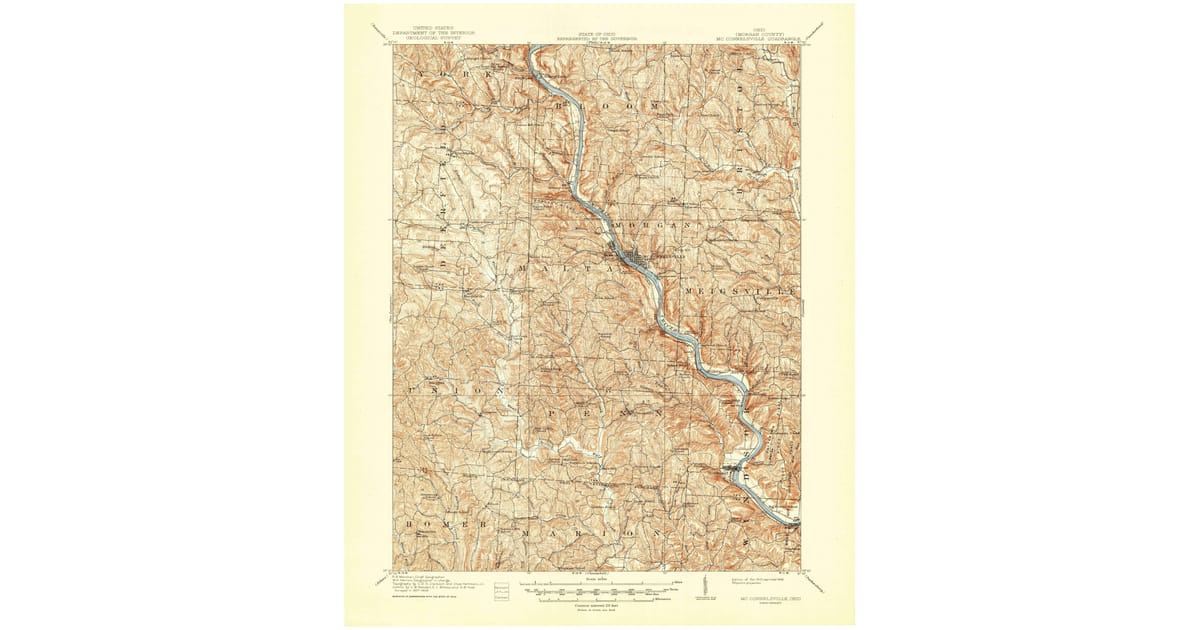 1910 Map of Mc Connelsville, Morgan County, OH — High-Res | Pastmaps