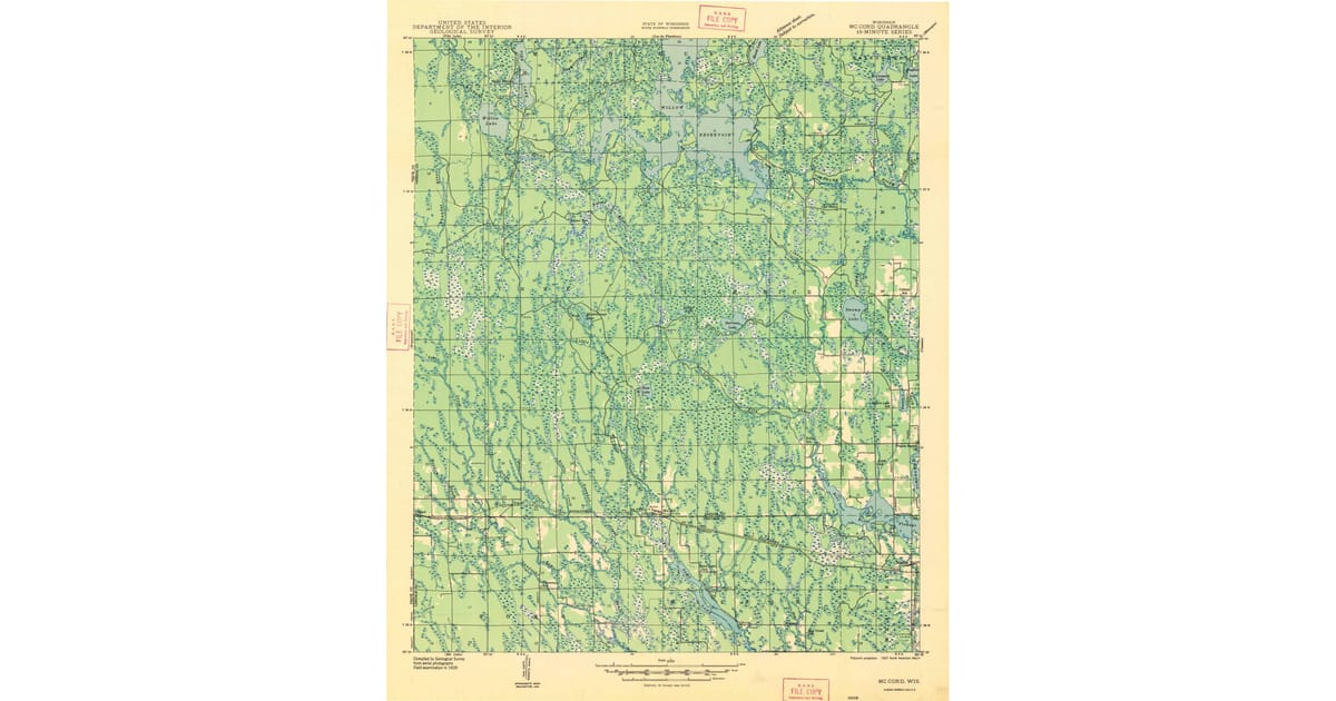 1947 Map of Mc Cord, Oneida County, WI — High-Res | Pastmaps