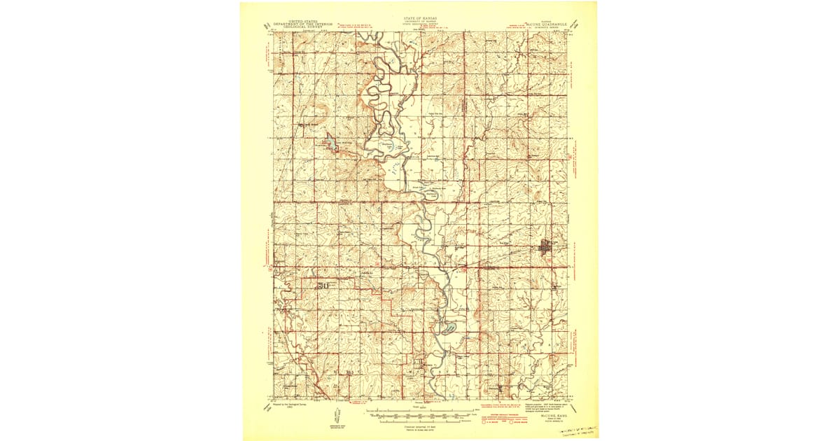 1945 Map of Mc Cune, Labette County, KS — High-Res | Pastmaps