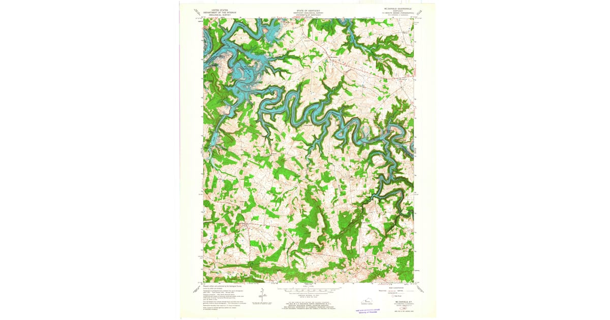 1963 Map of Mc Daniels, Grayson County, KY — High-Res | Pastmaps