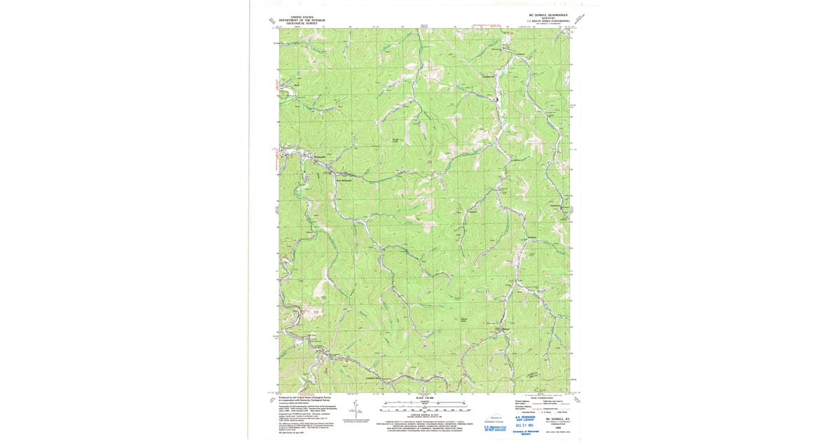 1992 Map of Mc Dowell, Floyd County, KY — High-Res | Pastmaps