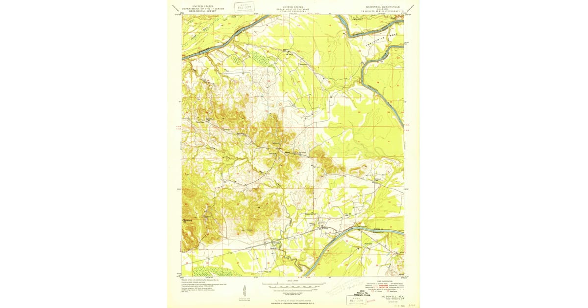 1949 Map of Mc Dowell, Sumter County, AL — High-Res | Pastmaps