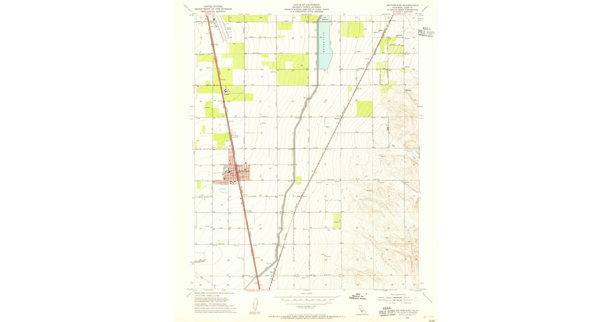 1954 Map of Mc Farland, Kern County, CA — High-Res | Pastmaps