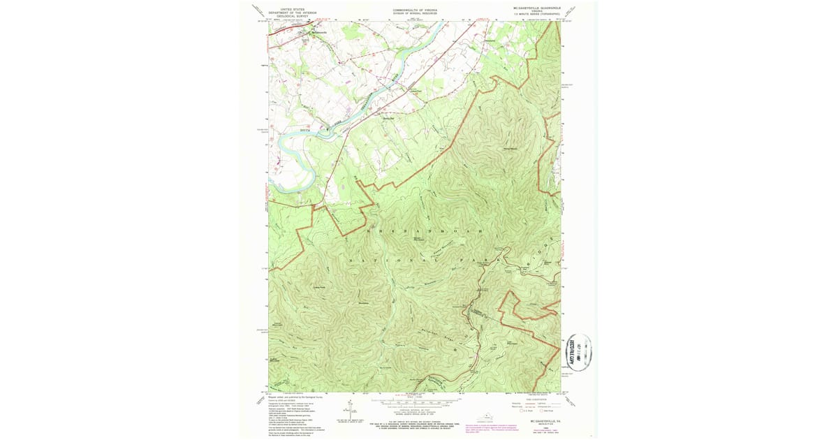 1965 Map of Mc Gaheysville, Rockingham County, VA — High-Res, 1987 ...
