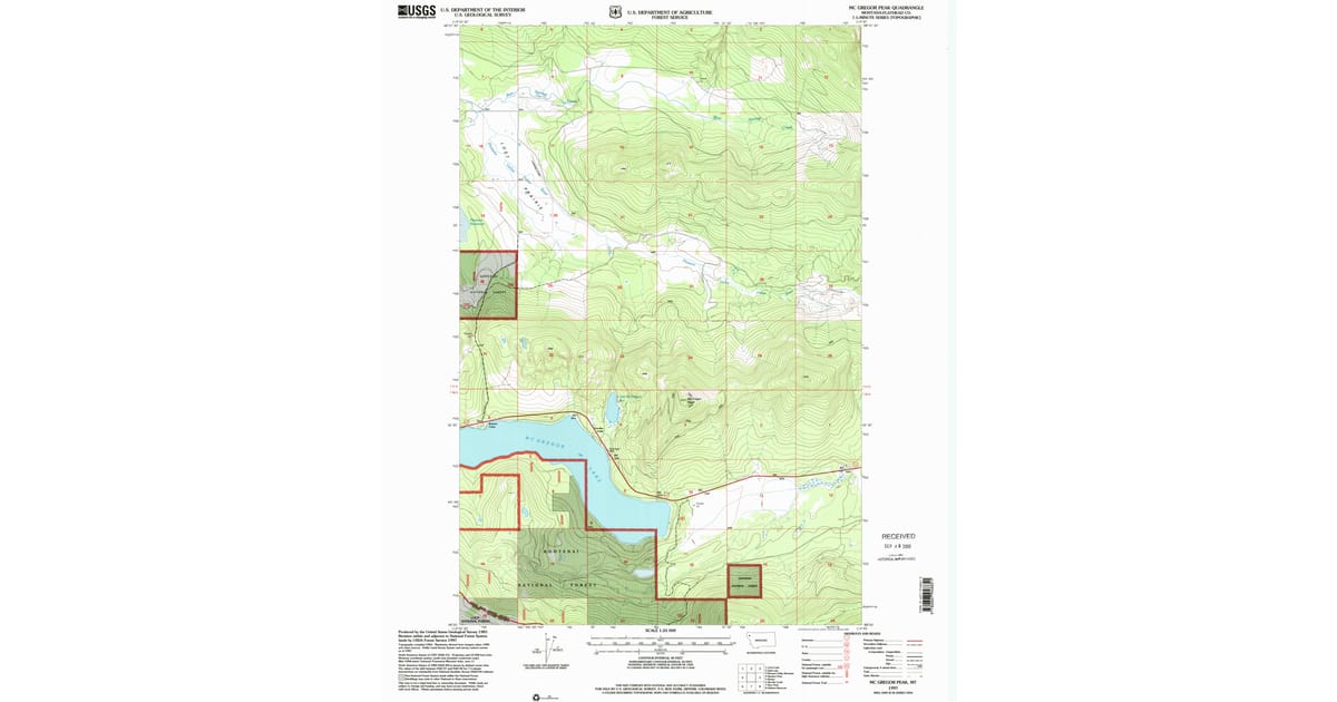 1997 Map of Mc Gregor Peak, Flathead County, MT — High-Res | Pastmaps