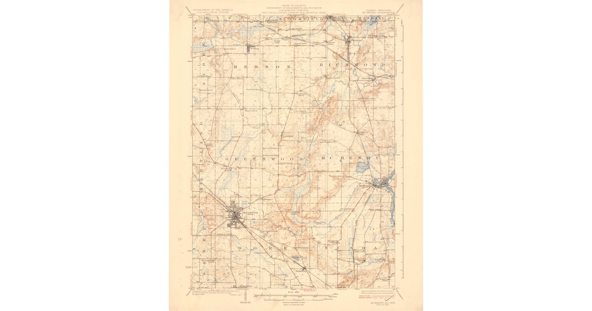 Old Maps of Bull Valley, IL for Hiking & Exploration | Pastmaps