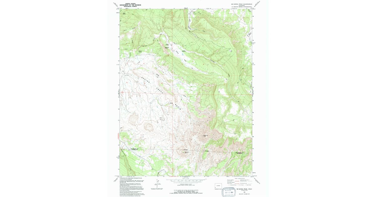 1994 Map of Mc Kenna Peak, San Miguel County, CO — High-Res | Pastmaps