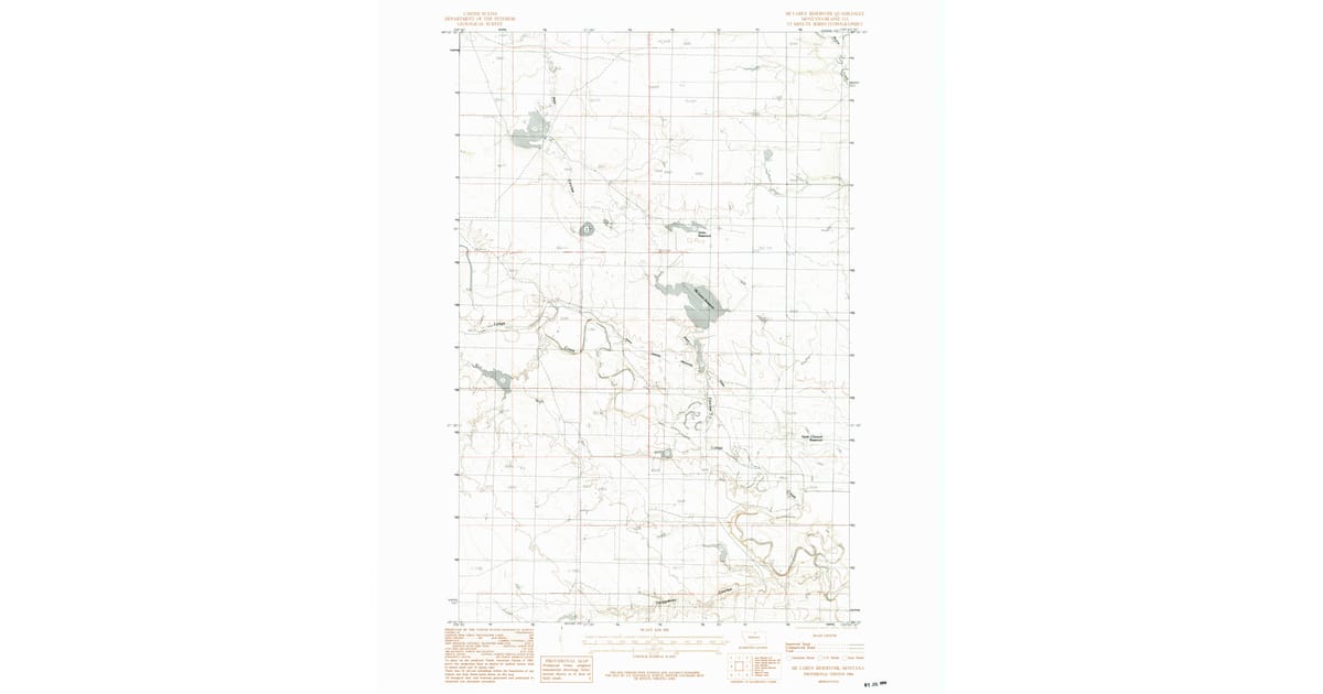 1984 Map of Mc Laren Reservoir, Blaine County, MT — High-Res | Pastmaps