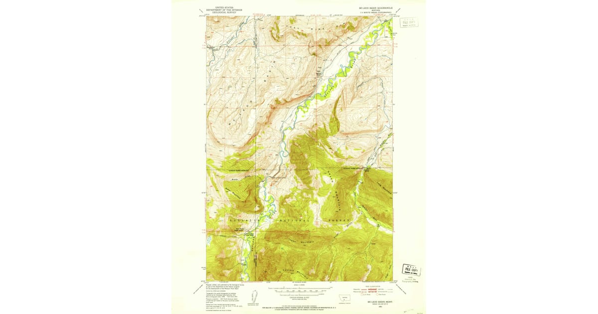 1951 Map of Mc Leod Basin, Sweet Grass County, MT — High-Res | Pastmaps