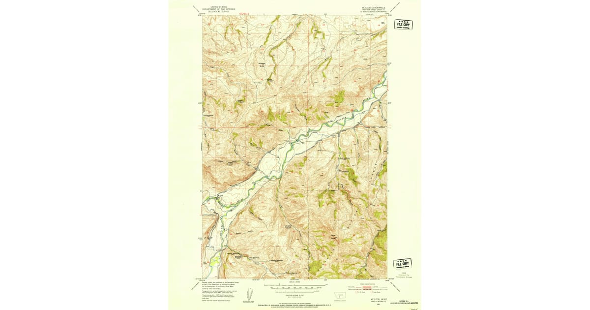 1951 Map of Mc Leod, Sweet Grass County, MT — High-Res | Pastmaps
