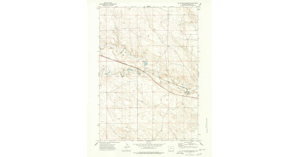 1974 Map of Mc Master Reservoir, Niobrara County, WY — High-Res | Pastmaps