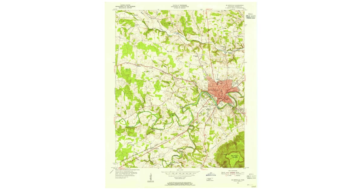 1953 Map of Mc Minnville, Warren County, TN — High-Res | Pastmaps