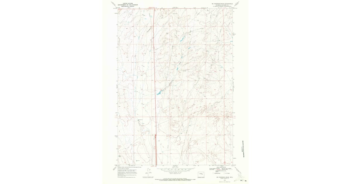 1968 Map of Mc Pherson Draw, Natrona County, WY — High-Res | Pastmaps