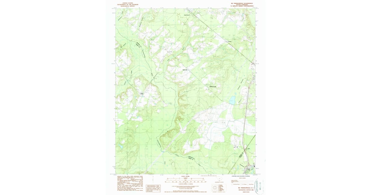 1988 Map of Mc Phersonville, Hampton County, SC — High-Res | Pastmaps
