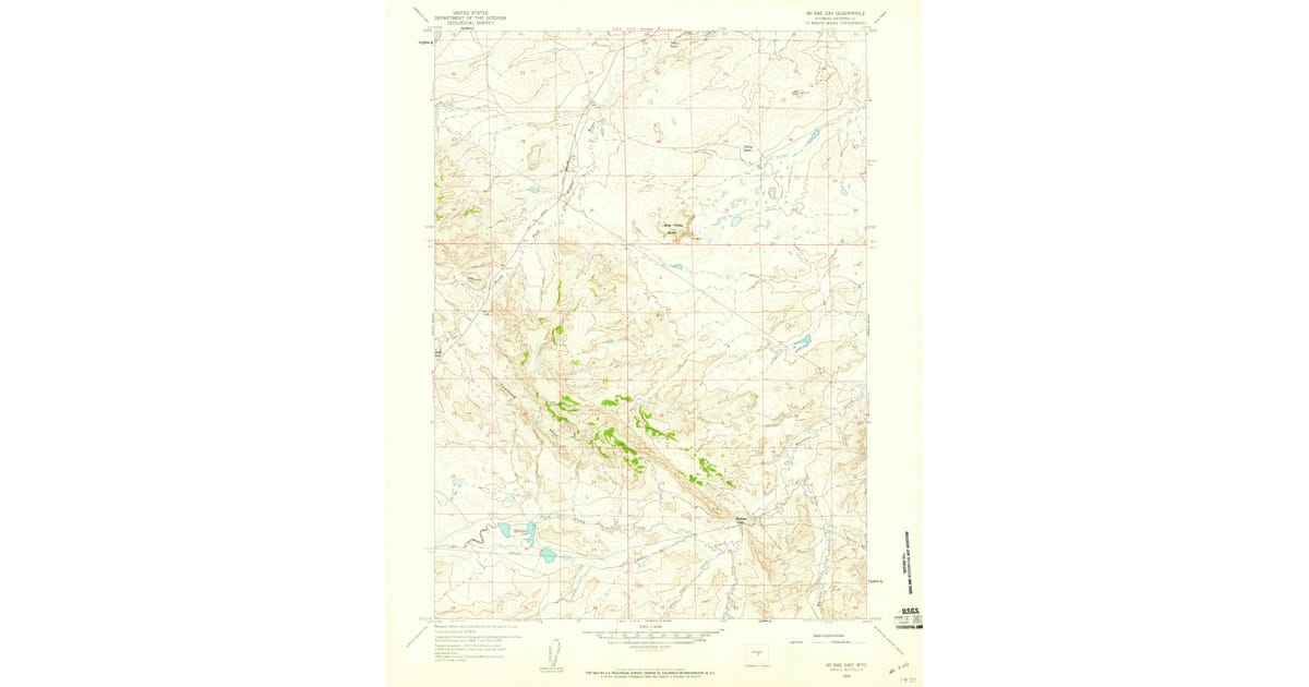1959 Map of Mc Rae Gap, Natrona County, WY — High-Res | Pastmaps