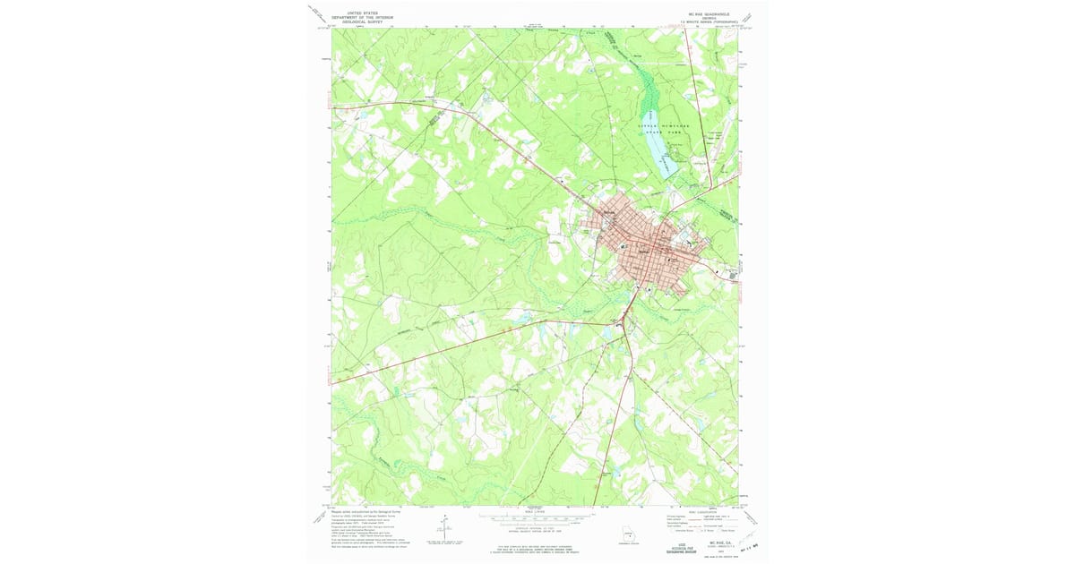 1972 Map of Mc Rae, Telfair County, GA — High-Res | Pastmaps