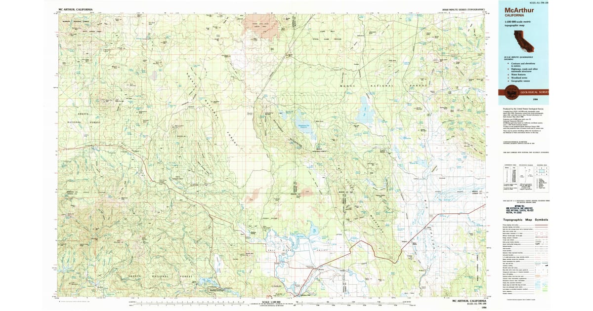 1984 Map of McArthur, CA — High-Res | Pastmaps