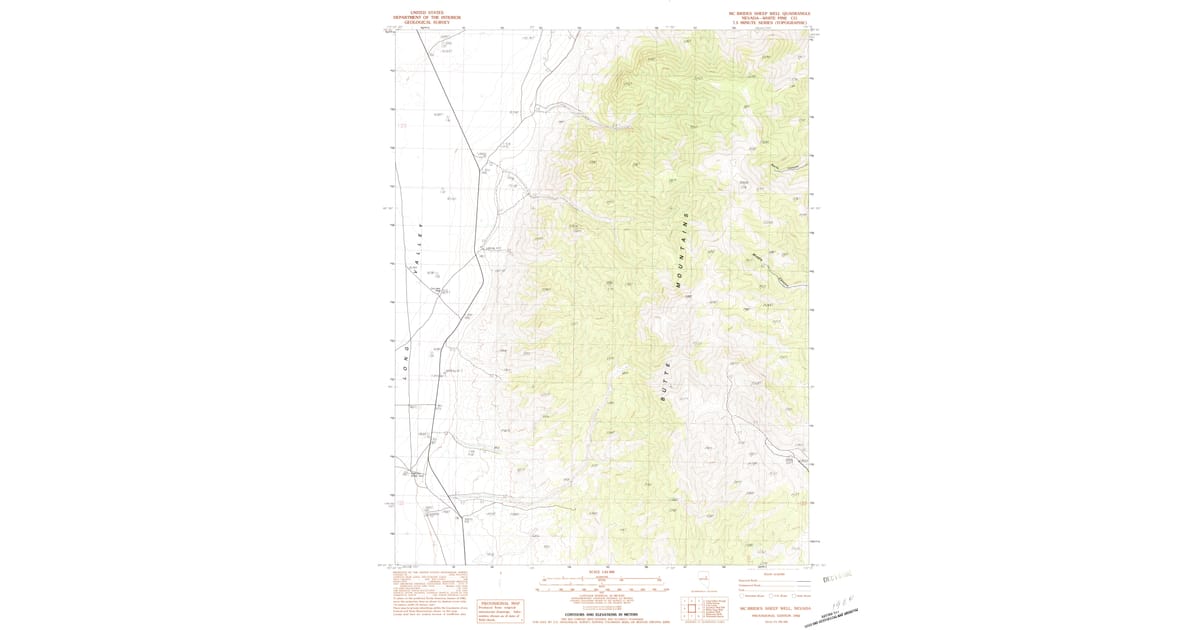 1982 Map of McBrides Sheep Well, White Pine County, NV — High-Res ...