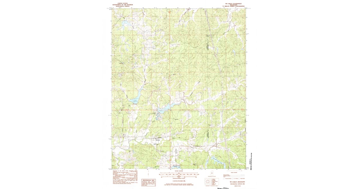 1983 Map of McCarley, Carroll County, MS — High-Res | Pastmaps