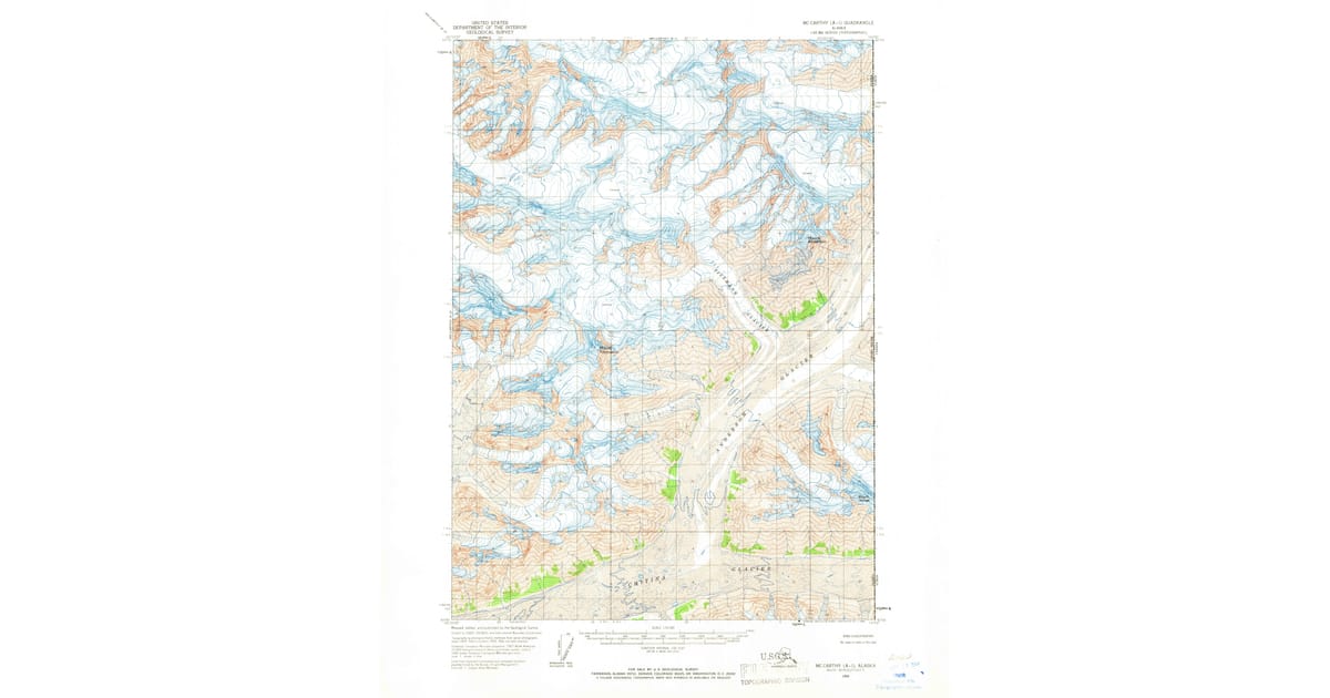 1959 Map of McCarthy A-1, Alaska — High-Res | Pastmaps
