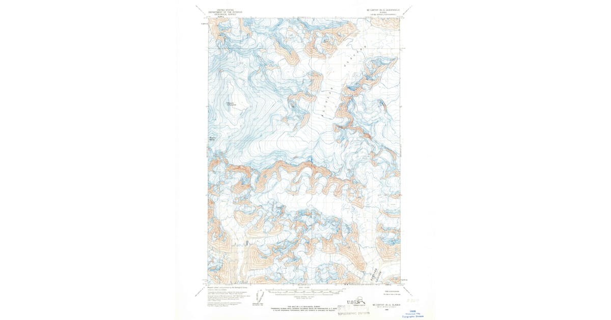 1959 Map of McCarthy B-2, Alaska — High-Res | Pastmaps