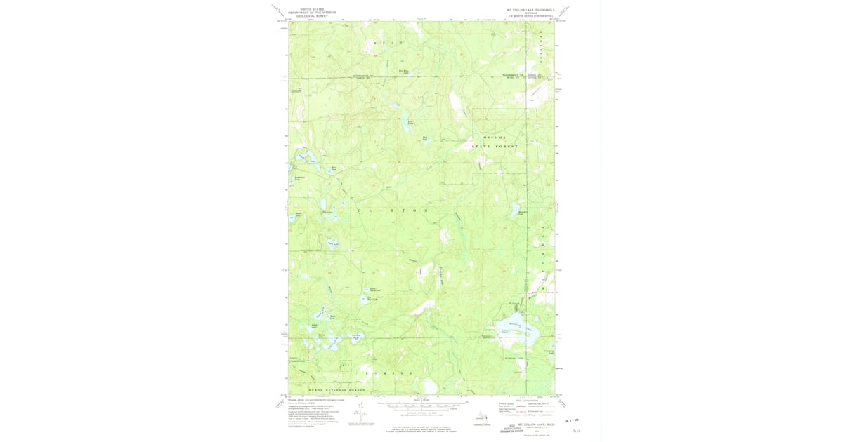 1972 Map of McCollum Lake, Oscoda County, MI — High-Res | Pastmaps