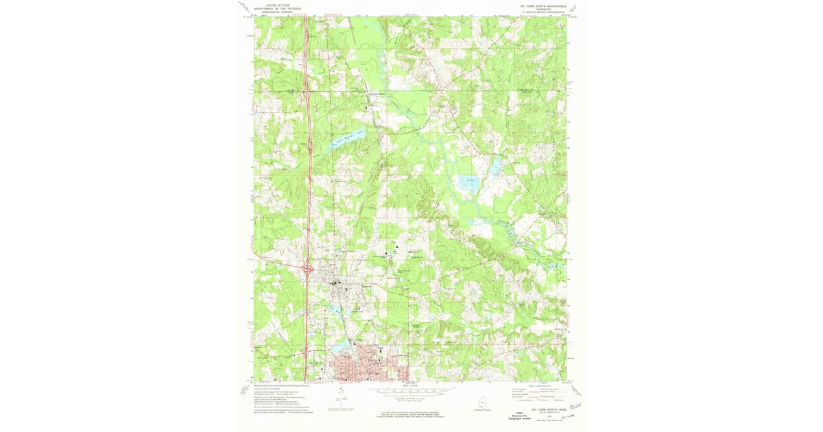 1972 Map of McComb North, Pike County, MS — High-Res | Pastmaps