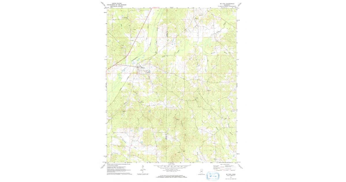 1972 Map of McCool, MS — High-Res | Pastmaps