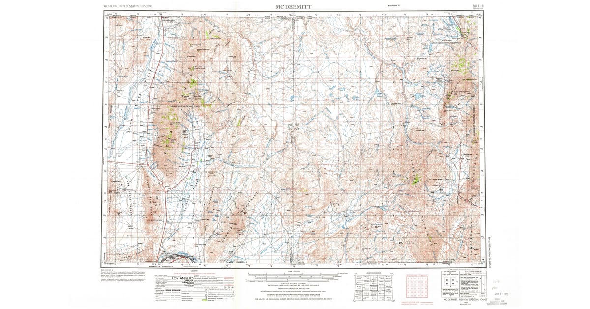 Old Maps of Midas, NV for Hiking & Exploration | Pastmaps