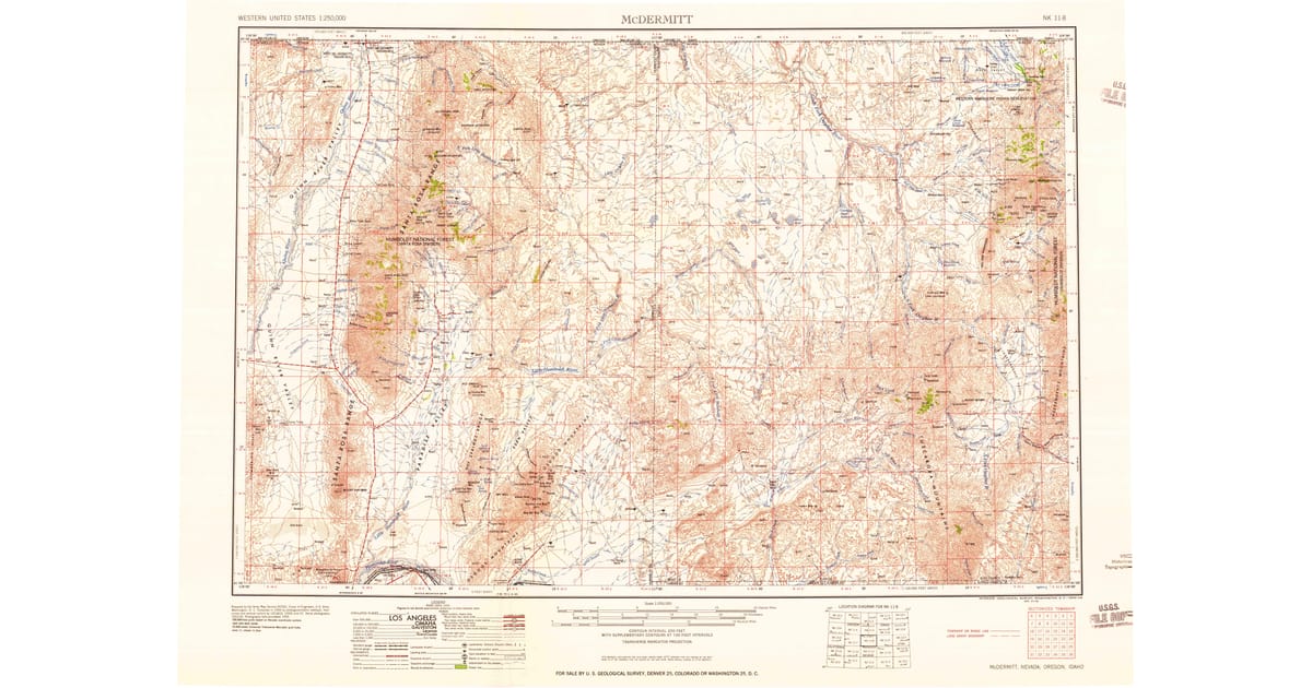 1959 Map of McDermitt, NV — High-Res | Pastmaps
