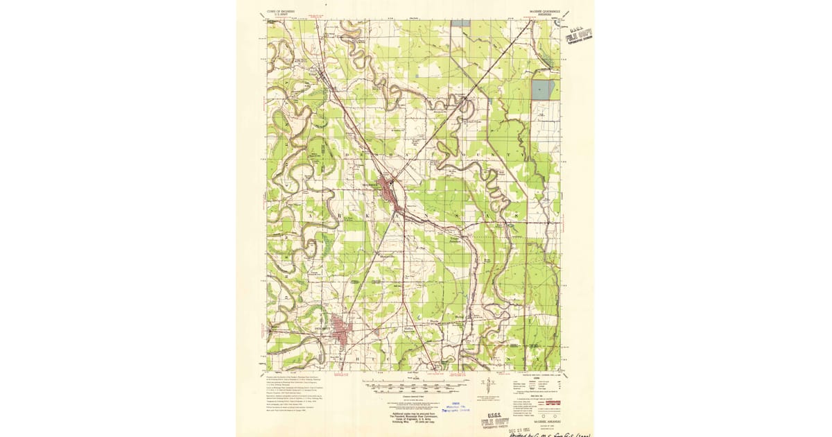 1955 Map of McGehee, AR — High-Res | Pastmaps